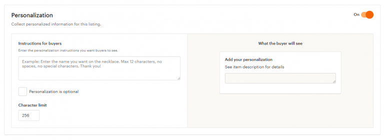 How To Add Personalization to Etsy Listing