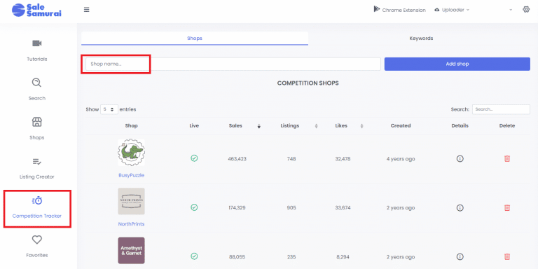 Etsy Analytics Tool - Sale Samurai - Etsy SEO Analytics & Keyword ...