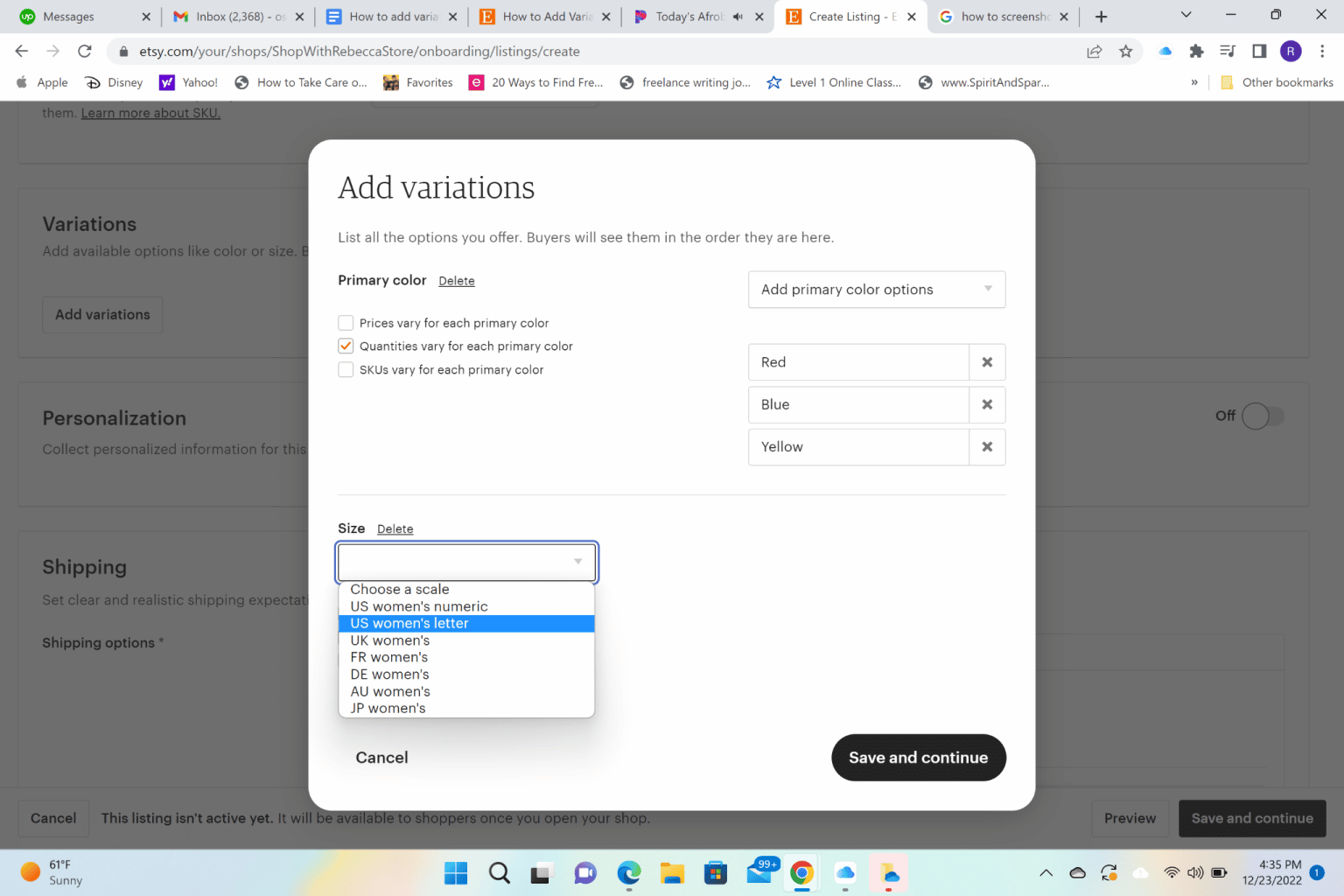 How To Add Variations To Your Etsy Listings - Sale Samurai - Etsy SEO ...