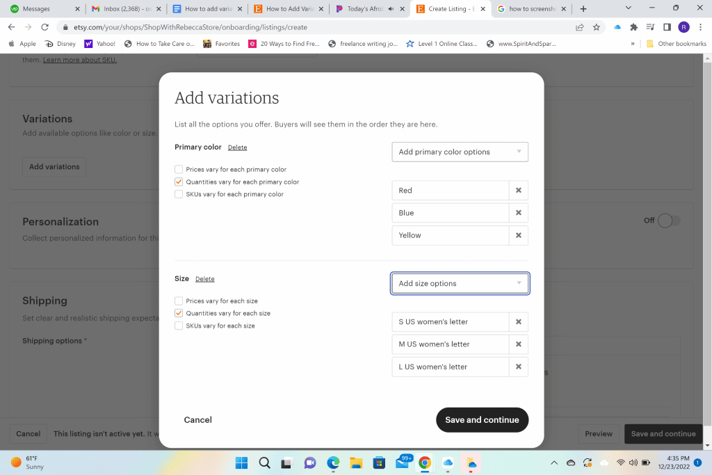 How To Add Variations To Your Etsy Listings - Sale Samurai - Etsy SEO ...