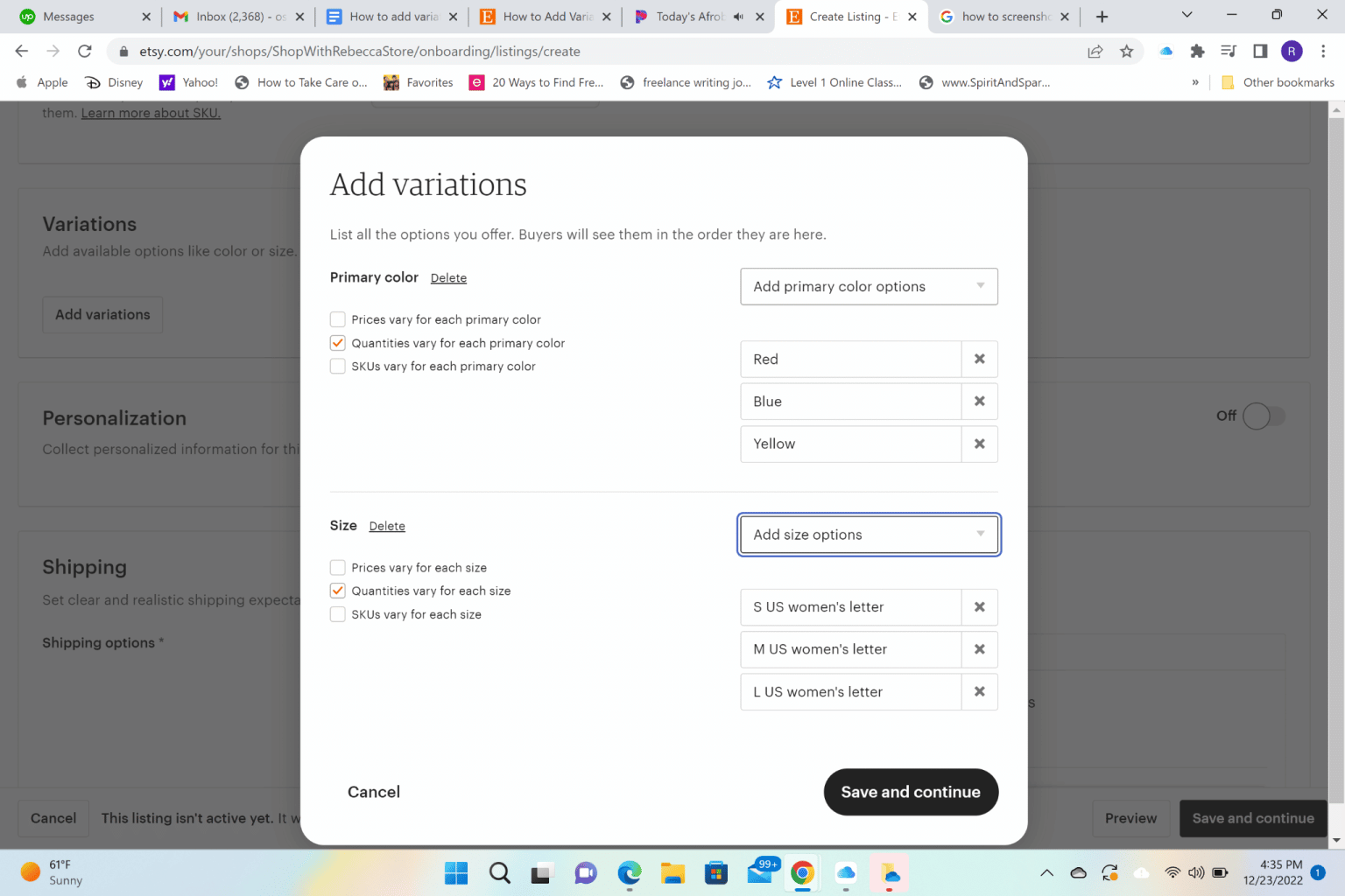 How To Add Variations To Your Etsy Listings - Sale Samurai - Etsy SEO ...