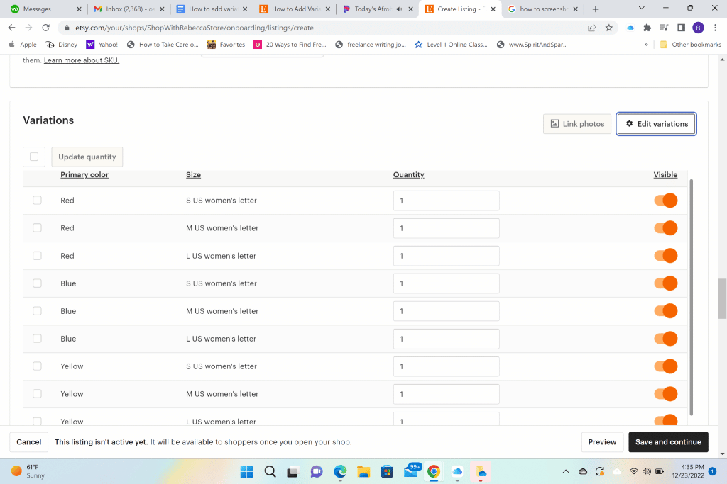 How To Add Variations To Your Etsy Listings - Sale Samurai - Etsy SEO ...