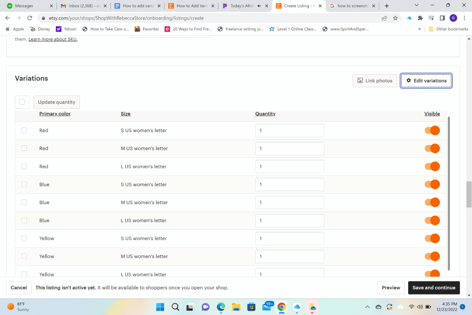 How To Add Variations To Your Etsy Listings - Sale Samurai - Etsy SEO ...