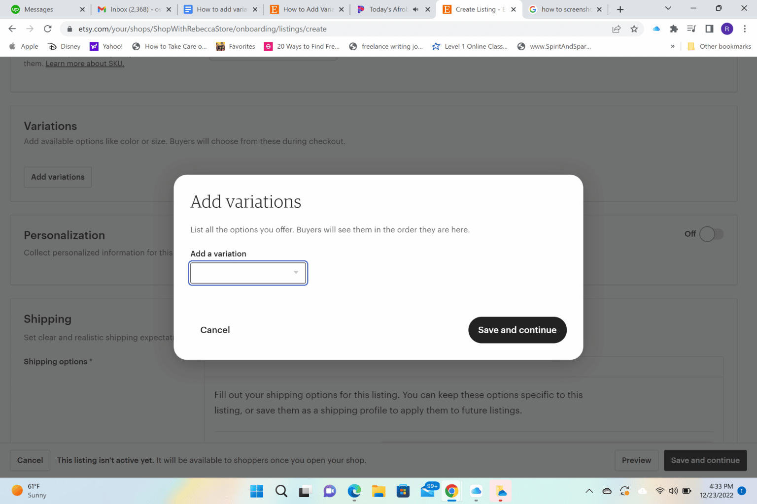 How To Add Variations To Your Etsy Listings - Sale Samurai - Etsy SEO ...