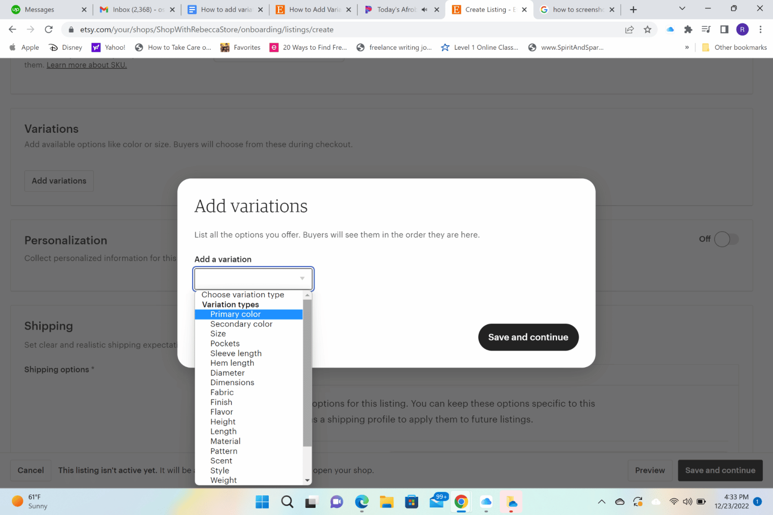 How To Add Variations To Your Etsy Listings - Sale Samurai - Etsy SEO ...