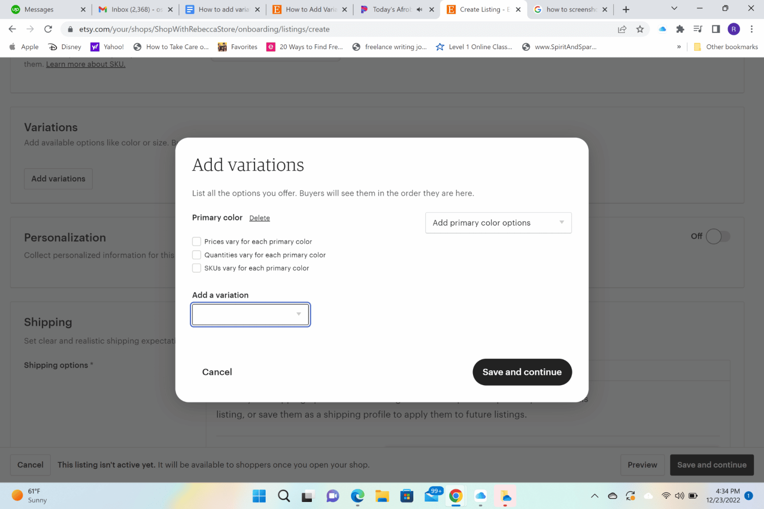 How To Add Variations To Your Etsy Listings - Sale Samurai - Etsy SEO ...