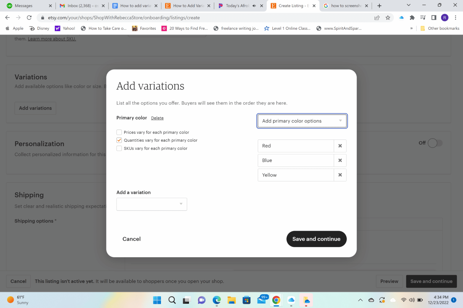 How To Add Variations To Your Etsy Listings - Sale Samurai - Etsy SEO ...