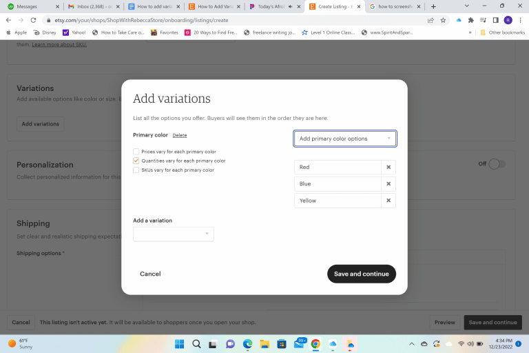 How To Add Variations To Your Etsy Listings - Sale Samurai - Etsy SEO ...