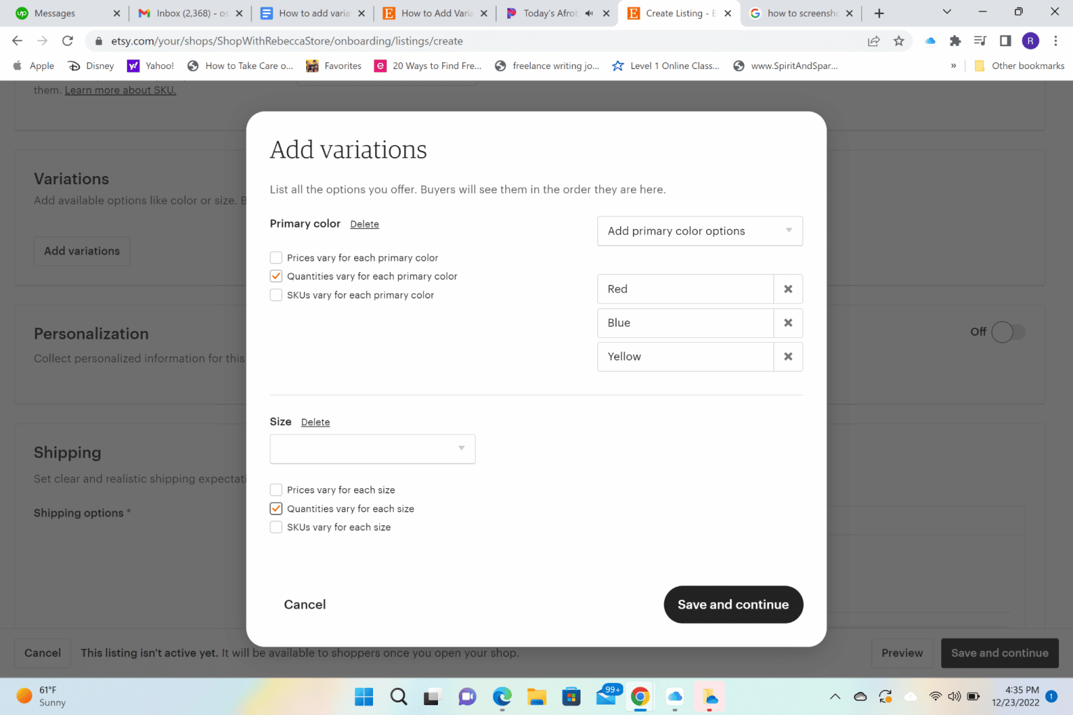 How To Add Variations To Your Etsy Listings - Sale Samurai - Etsy SEO ...